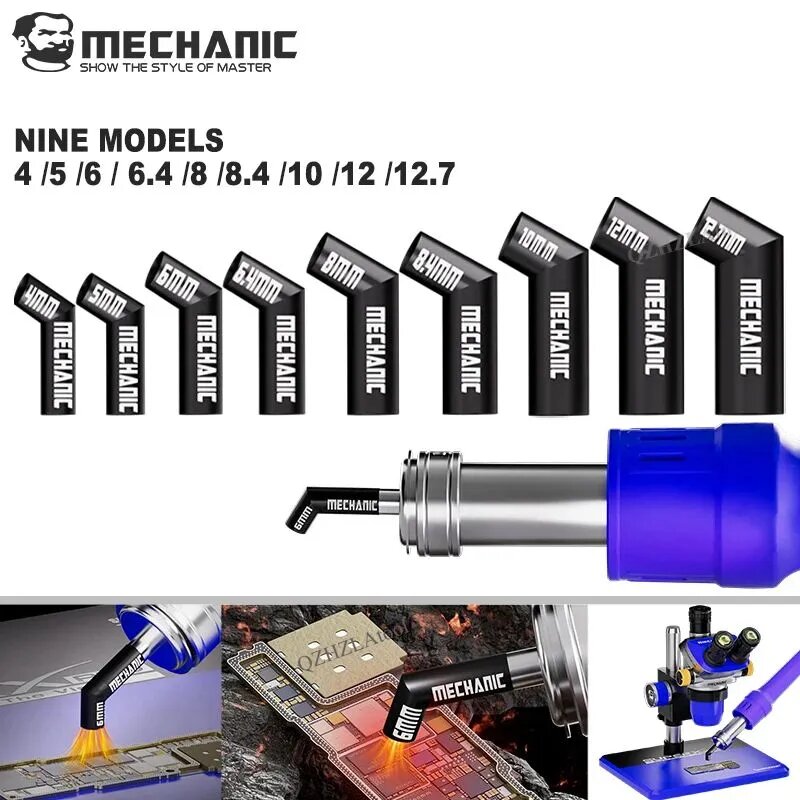 9 Шт. MECHANIC 861 Набор Угловых Насадок Для Термофена, Подходит Для Большинства Термофенов