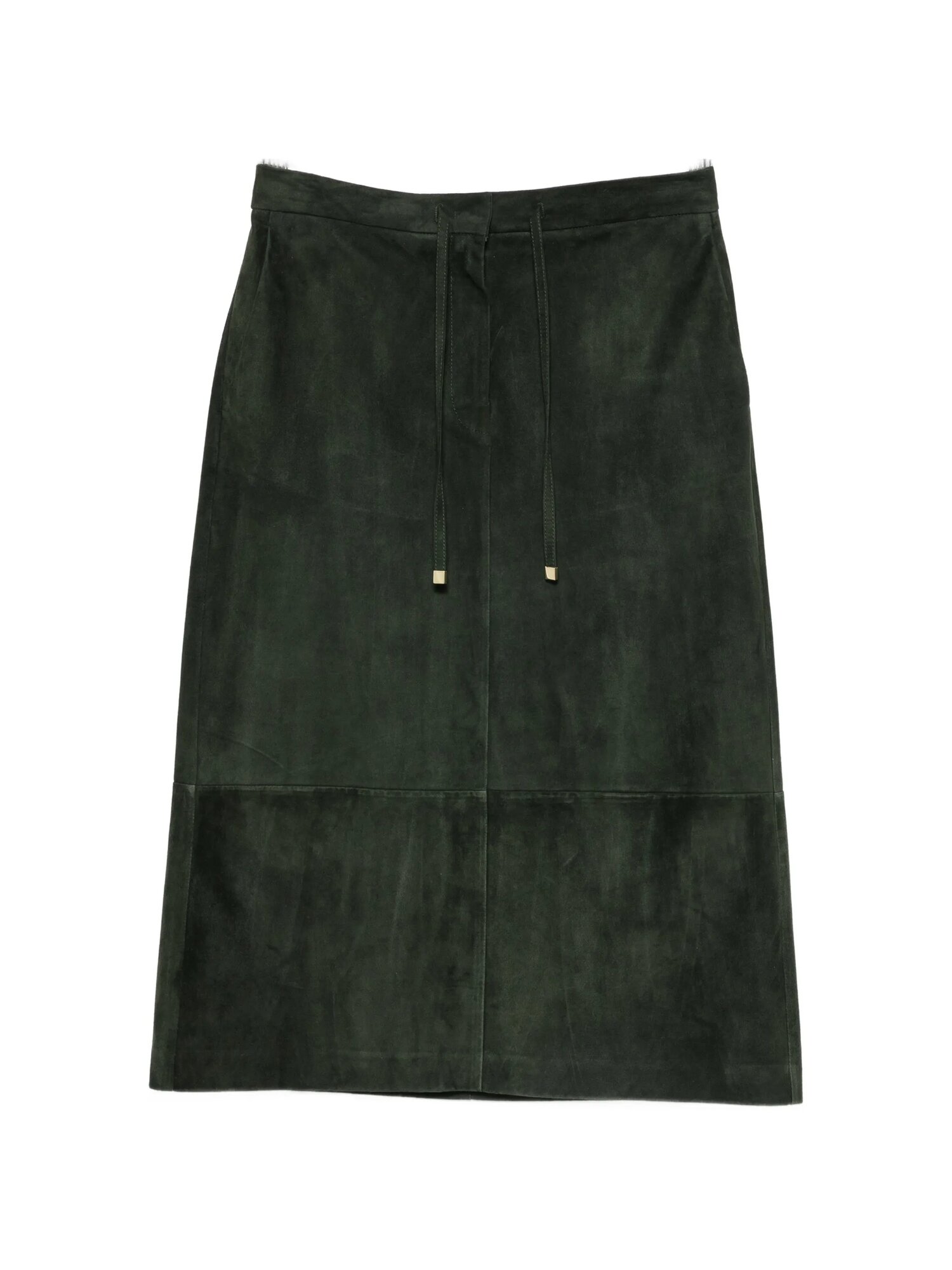 Юбка Drawstring suede midi skirt