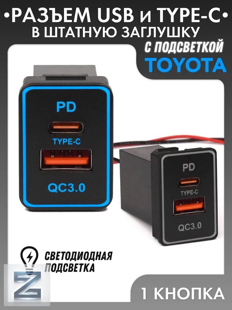 Кнопка на приборной панели арт. TS-02TYPE-C