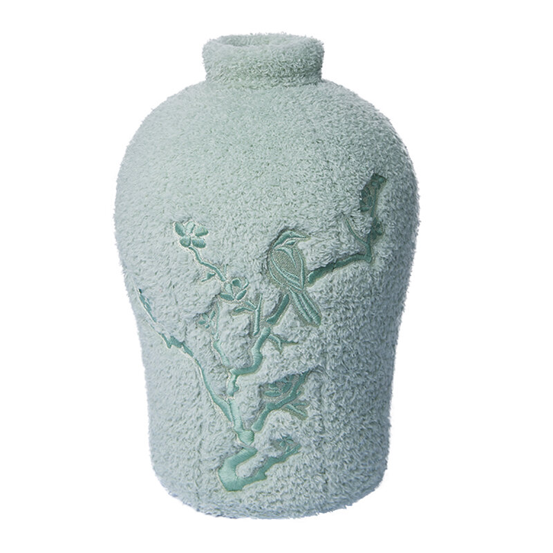 Плюшевая кукла унисекс Porcelain, цветочный горшок, Plum Vase/Cyan White, Medium