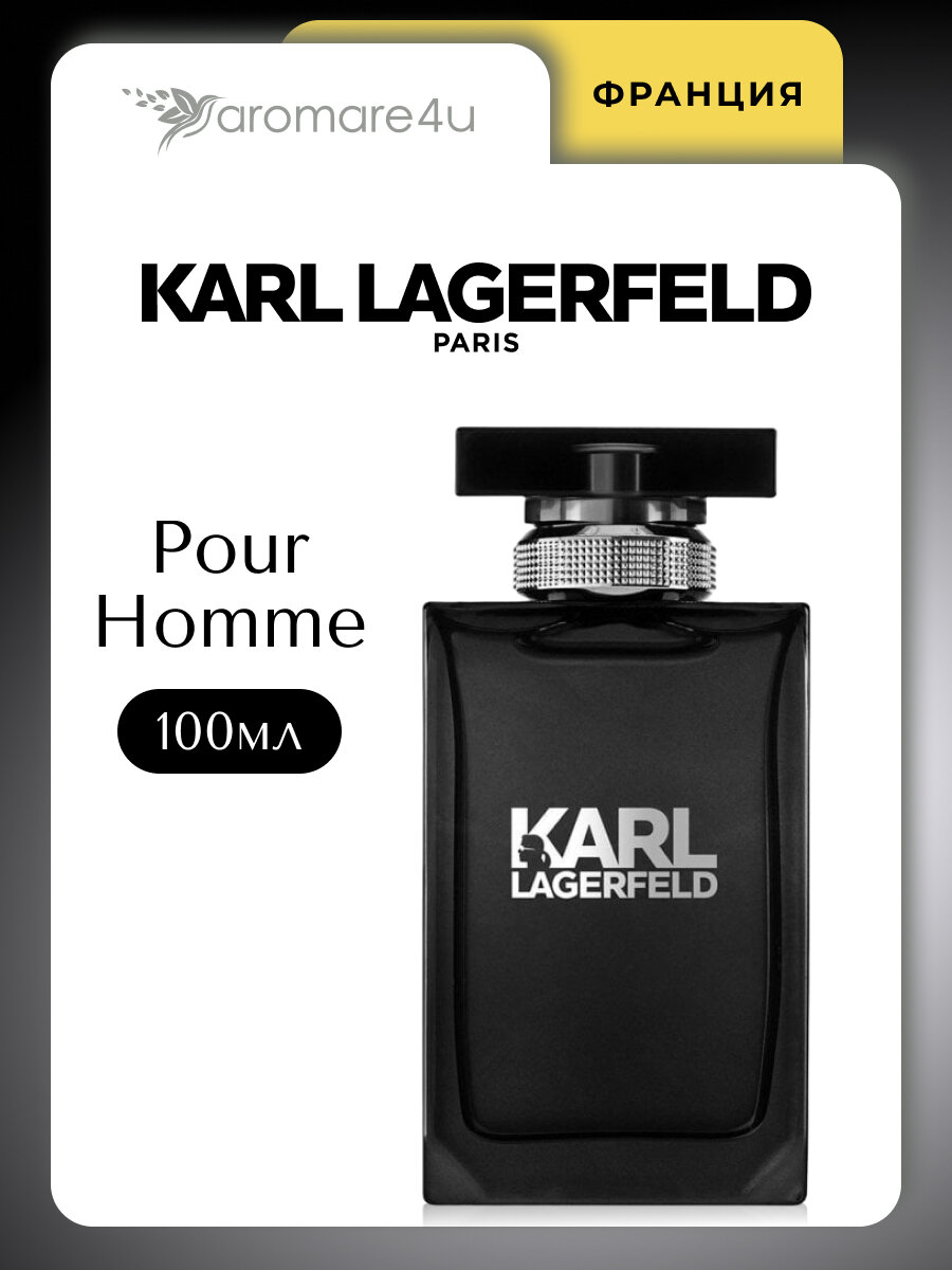 Духи мужские. Туалетная вода Karl Lagerfeld Pour Homme. Карл Лагерфельд Хом. Для мужчин. 100мл.