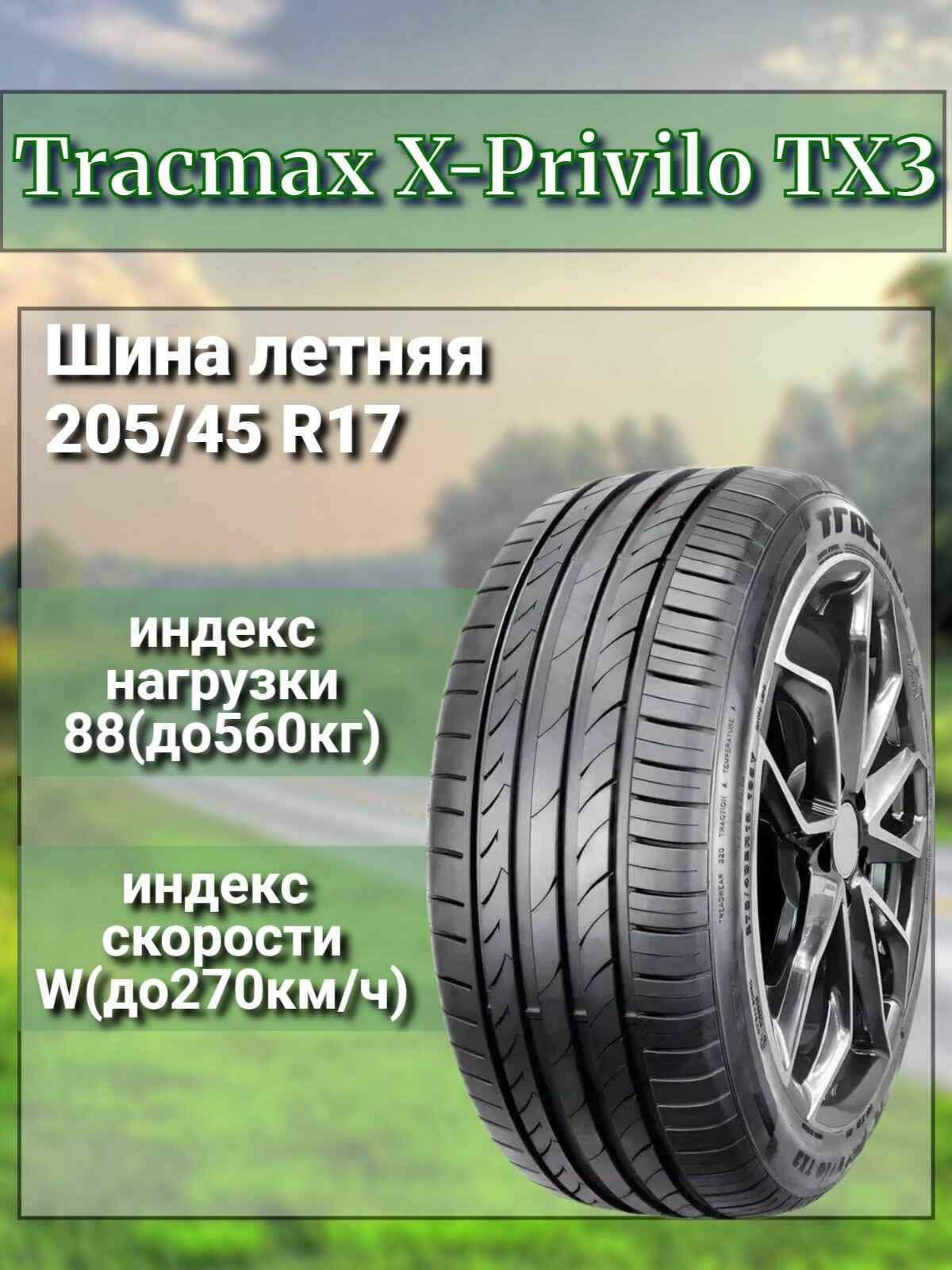 Шина лекговая летняя Tracmax X-Privilo TX3 205/45 ZR17 88 W