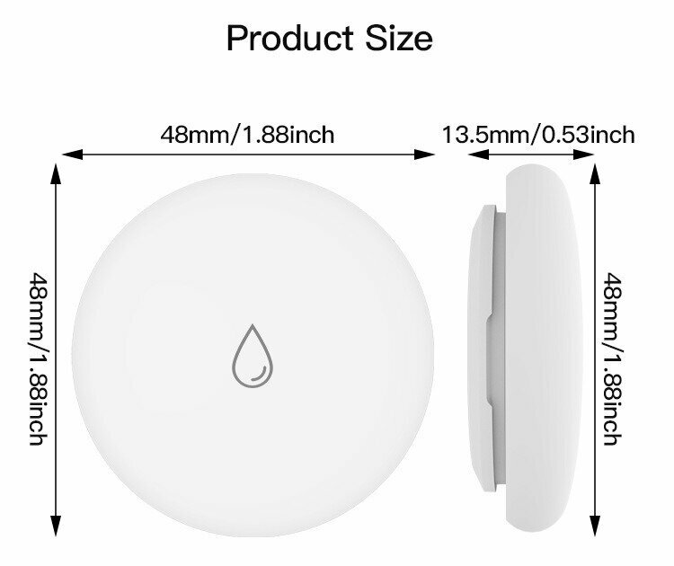 Умный датчик протечки воды Zigbee, беспроводной, для умного дома с Алисой, IP67, 110dB
