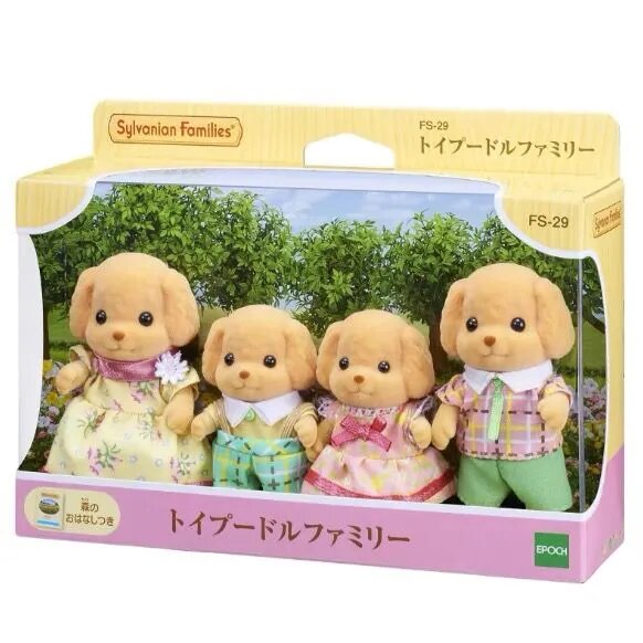 Sylvanian Families Набор семьи пуделей, коллекционная игрушка для девочек и мальчиков от 3 лет