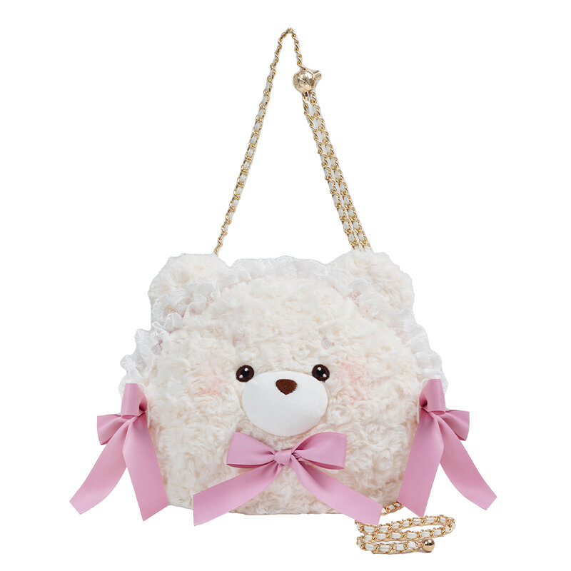 Рюкзак унисекс ABFUN WishfulTea Bear Head One Shoulder Backpack-Cream Color