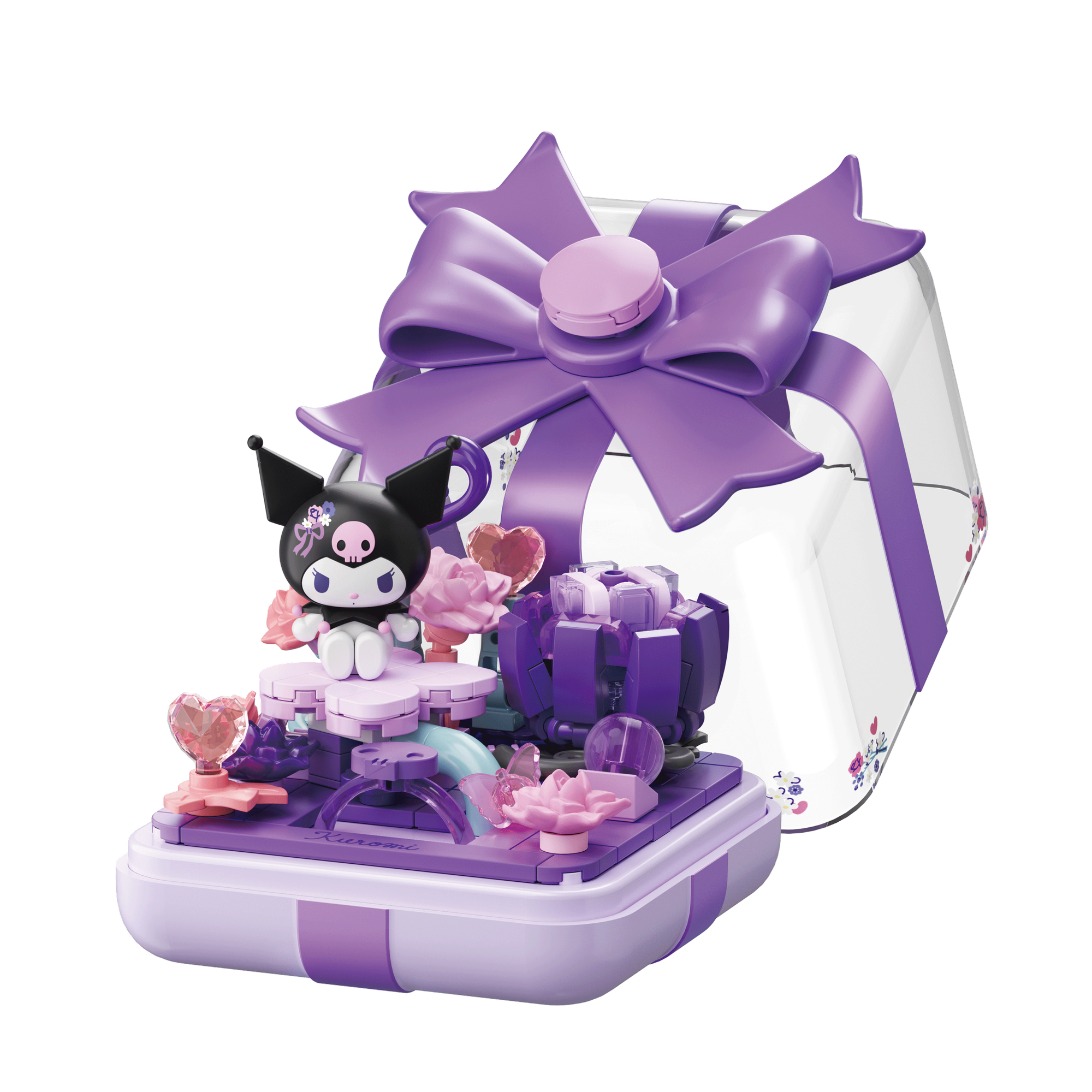 Конструктор унисекс WONDER MOON x Sanrio Star Wish, 0 300 деталей 803303, Kuromi, Unboxed Version, Includes Light-Up Accessory, Confession Card, and Shopping Bag