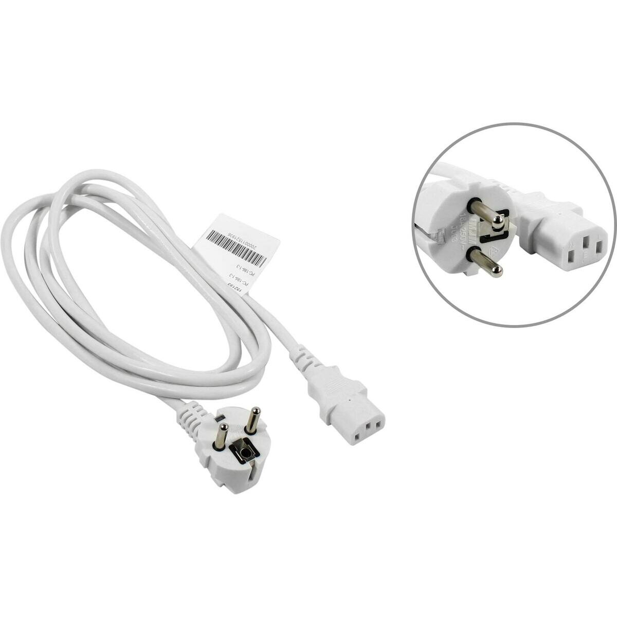Cablexpert Кабель компьютер - розетка 220V 1.8м Европейский стандарт, Г-образный