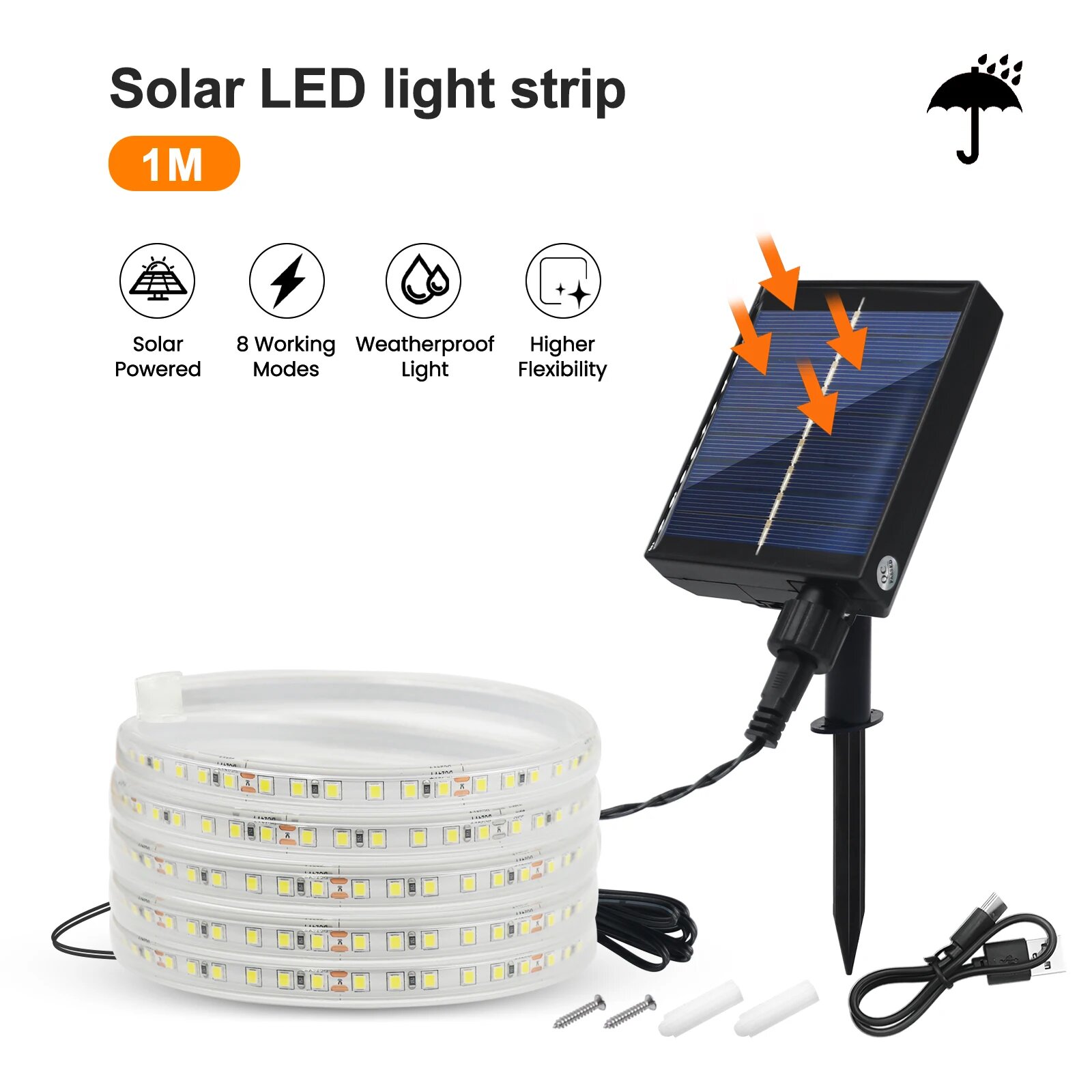 24 В Солнечные 2835 SMD светодиодные ленты 5 м/10 м IP67 уличные гибкие сказочные гирлянды линейное освещение садовый уличный фонарь украшения