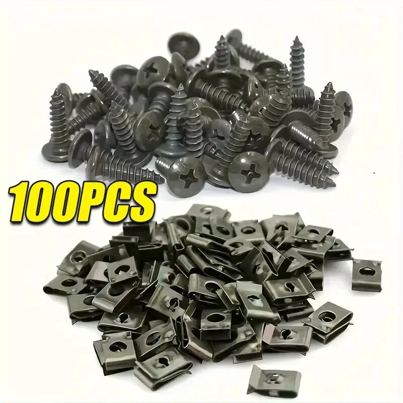 Набор винтов и зажимов для авто, 100pcs set