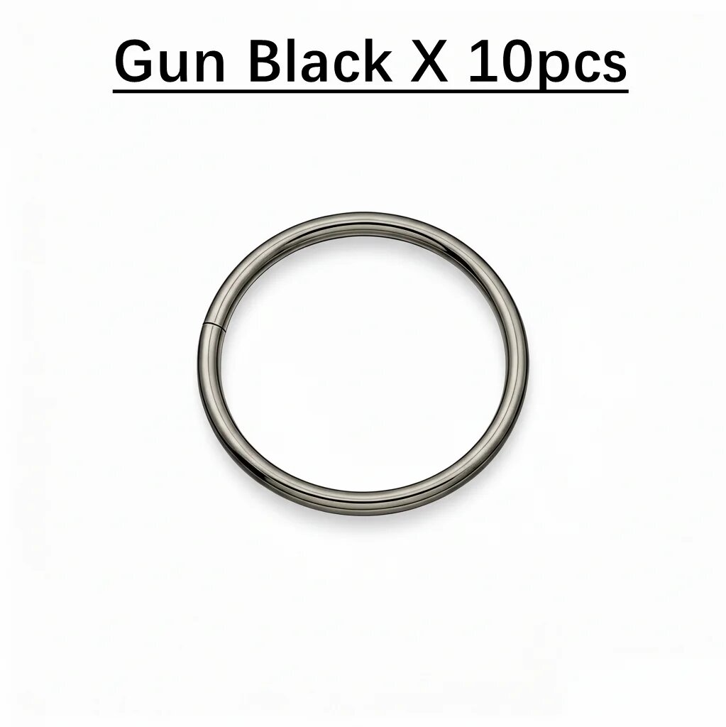 Металлические O-образные кольца-пряжки 15-38 мм Черный, Inner width 32mm, Gun Black X 10pcs