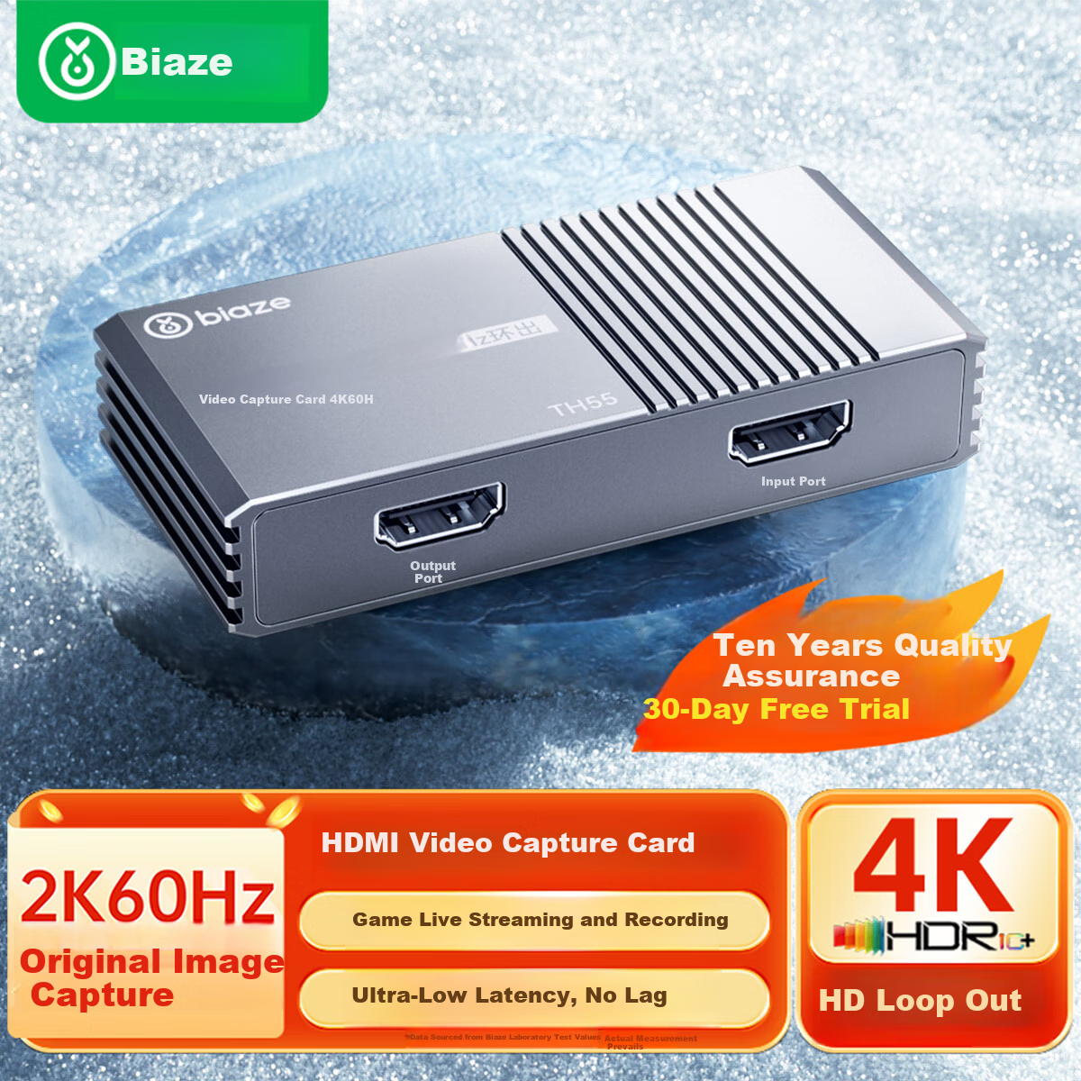 BIAZE HDMI-карта захвата видео 4K 60Гц HD трансляция и запись для PS5/Xbox/Switch/iPad/камеры/ноутбука/телефона USB3.0