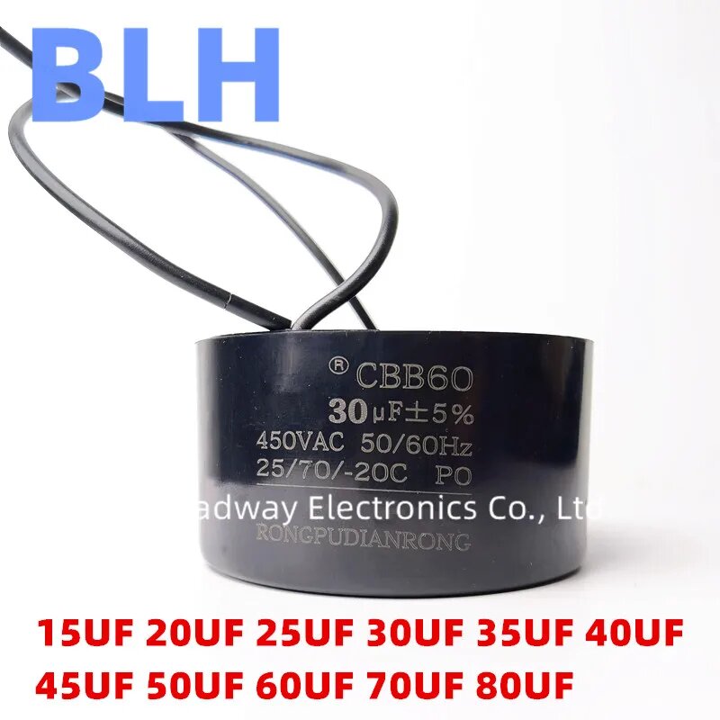 Конденсатор CBB60 нержавеющая сталь для скважинного насоса 450В 80UF 40X80MM