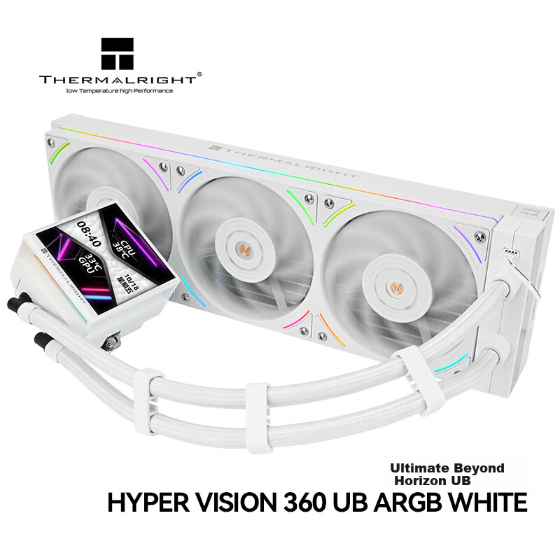 Thermalright Hyper Vision 360 Все-в-одном жидкостном охладителе с ARGB белым цветом Цвет：HV360 UB ARGB Белый
