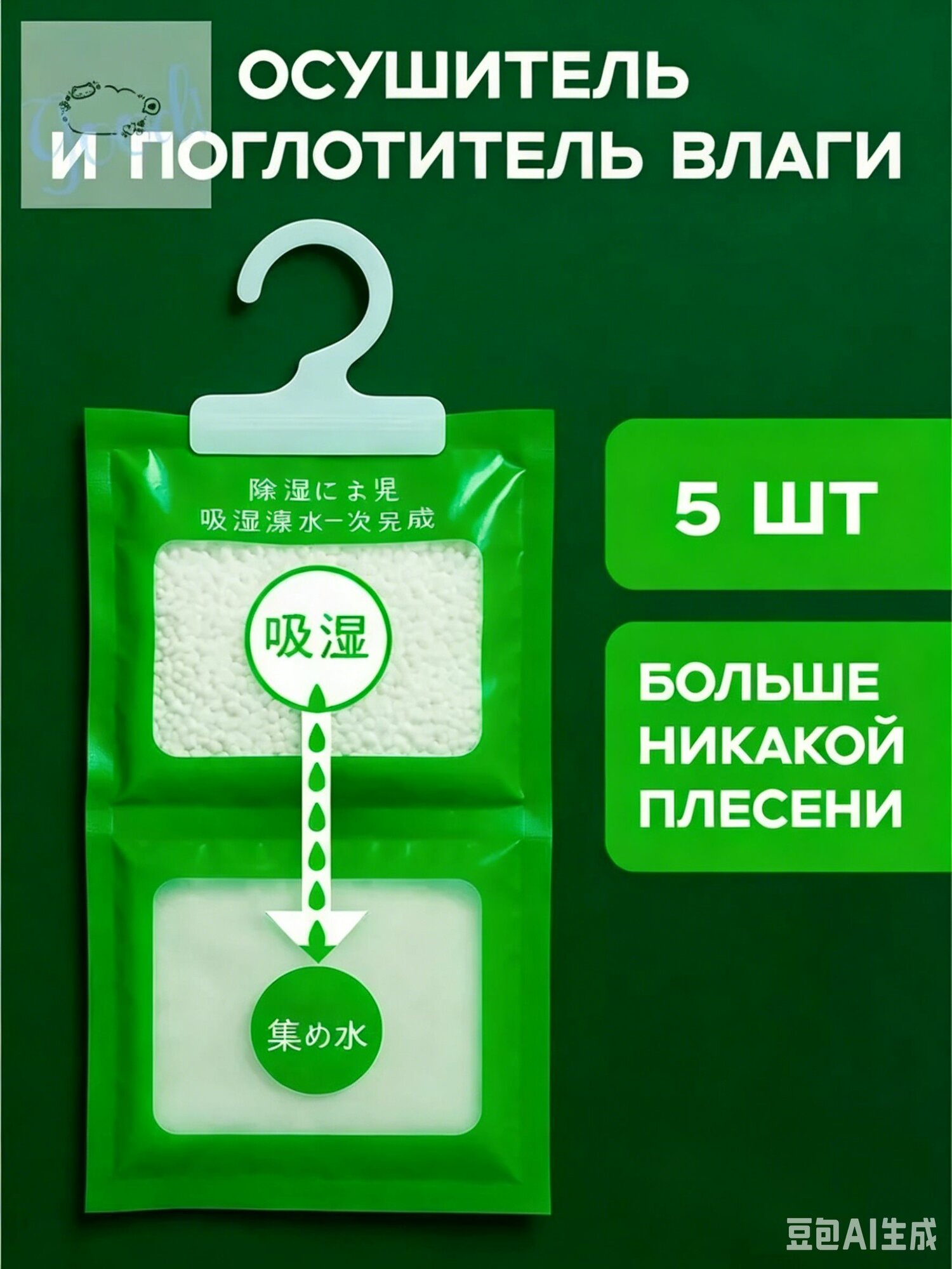 Поглотитель влаги и запаха для шкафа Birdhouse, 5 шт1