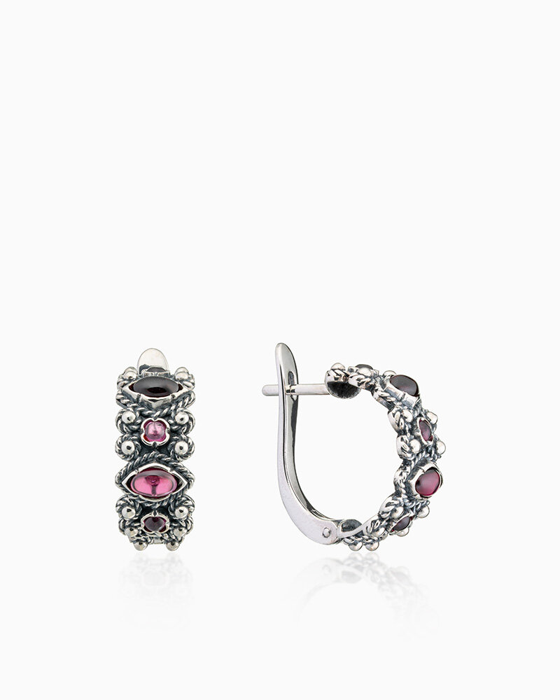 Серьги SARKISSIAN, серебро, 925 проба, гранат