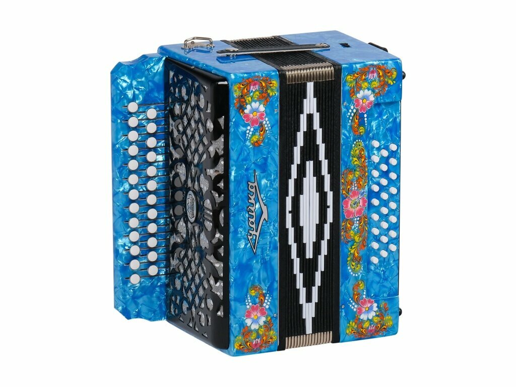 S6XLY-A-LB Гармонь "Чайка 204" 25х25-II, голубая, Шуйская гармонь