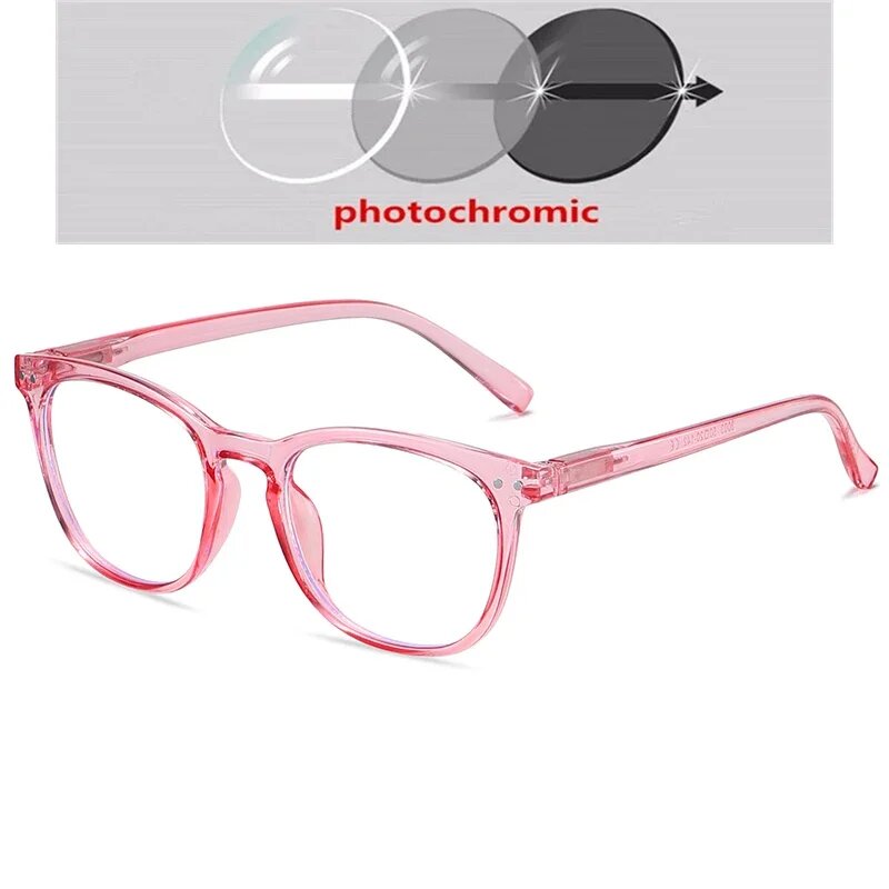 Розовые фотохромные очки для зрения Myopia -2.5