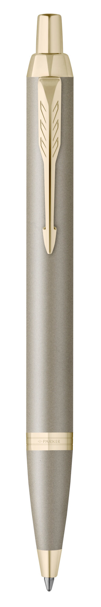 Ручка шариковая Parker Parker "IM Sandstone Champagne PVD Trim" синяя, 1,0мм, подарочная упаковка 2235420