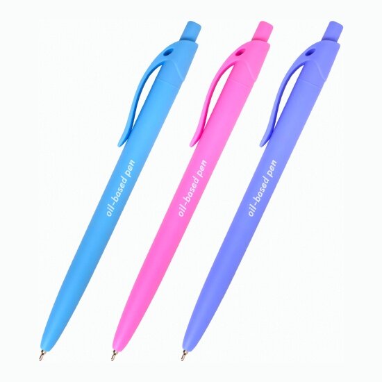 Ручка шариковая Brauberg масляная автоматическая "FRUITY Pastel", синяя, корпус soft-touch, узел 0,7 мм, линия письма 0,35 мм, 142959, OBPR323