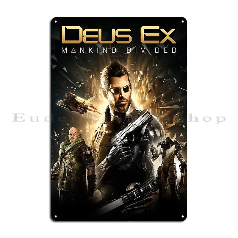 Металлическая вывеска Адам Дженсен Deus Ex