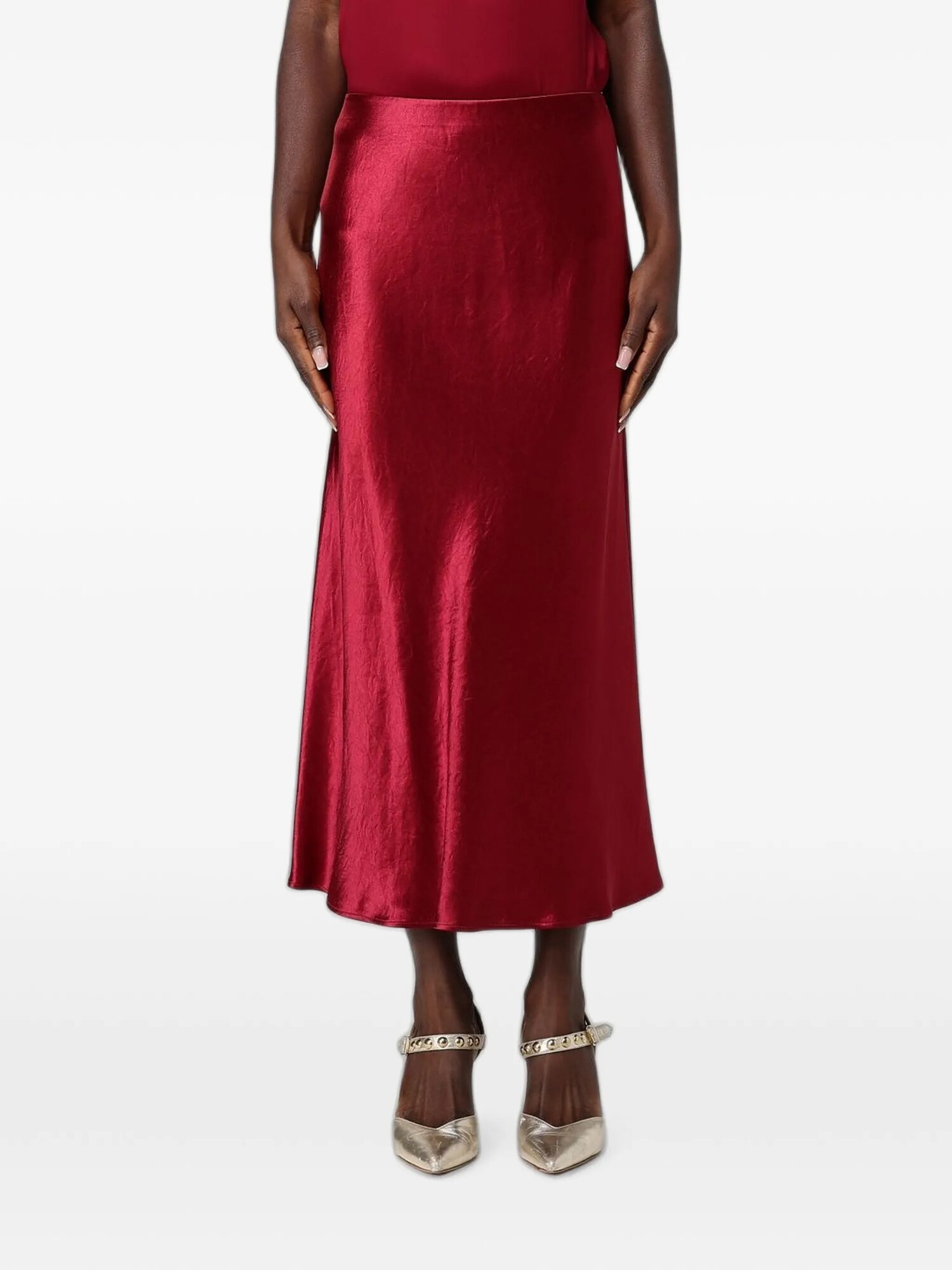 Юбка Satin-finish silk midi skirt