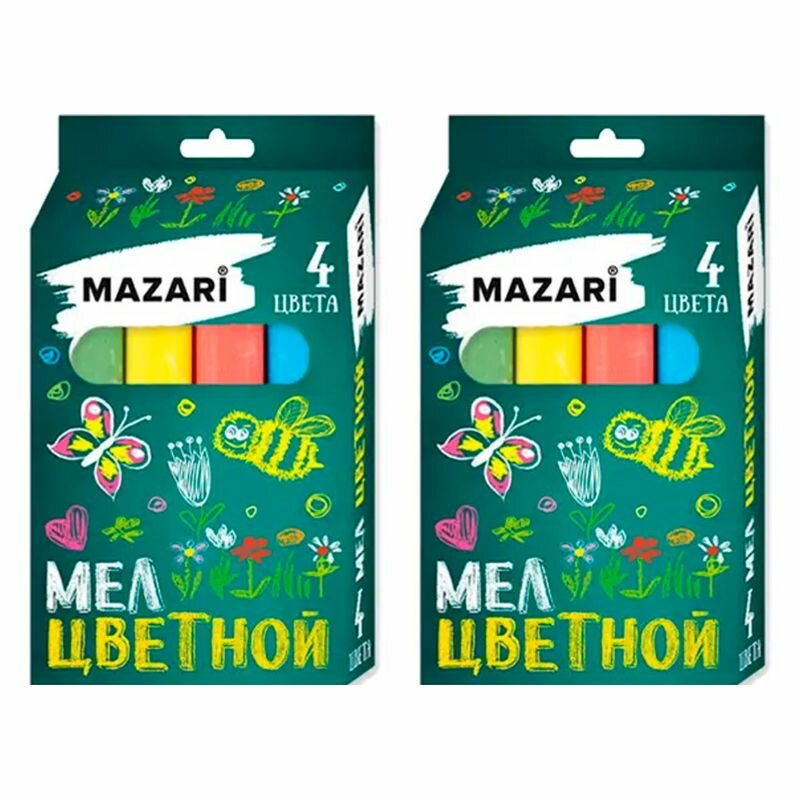 Mazari Мелки, 4 цвета, 2 упаковки