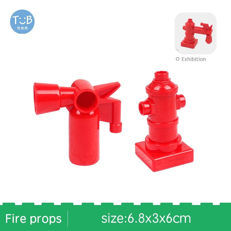 Конструктор Tubaba Дупло Большие Блоки с Дорогой Красный, fire hydrant