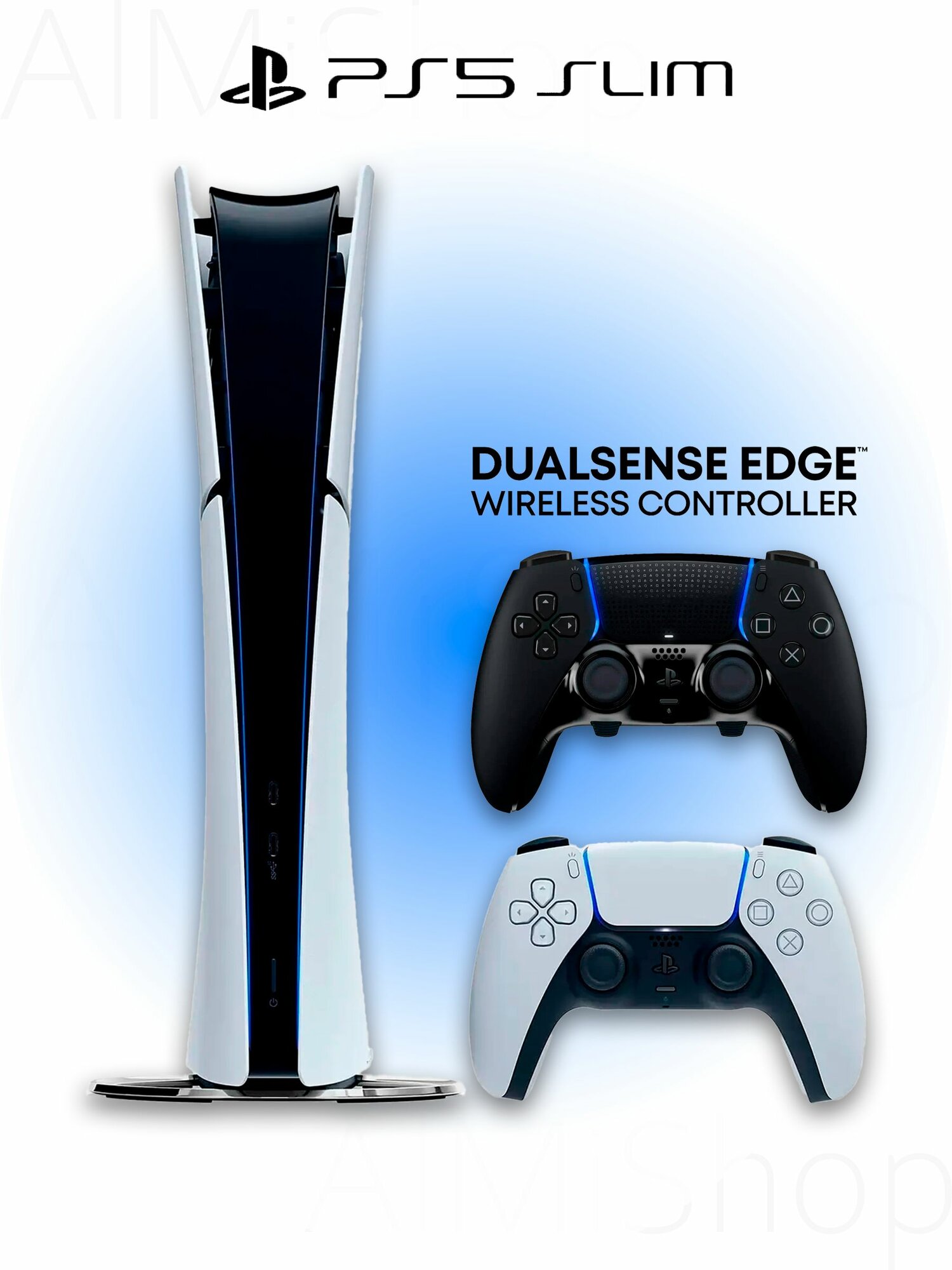 Игровая приставка Sony PlayStation 5 Slim Digital (без дисковода) 825Гб + 2 геймпад Dualsence EDGE (черный, Black)