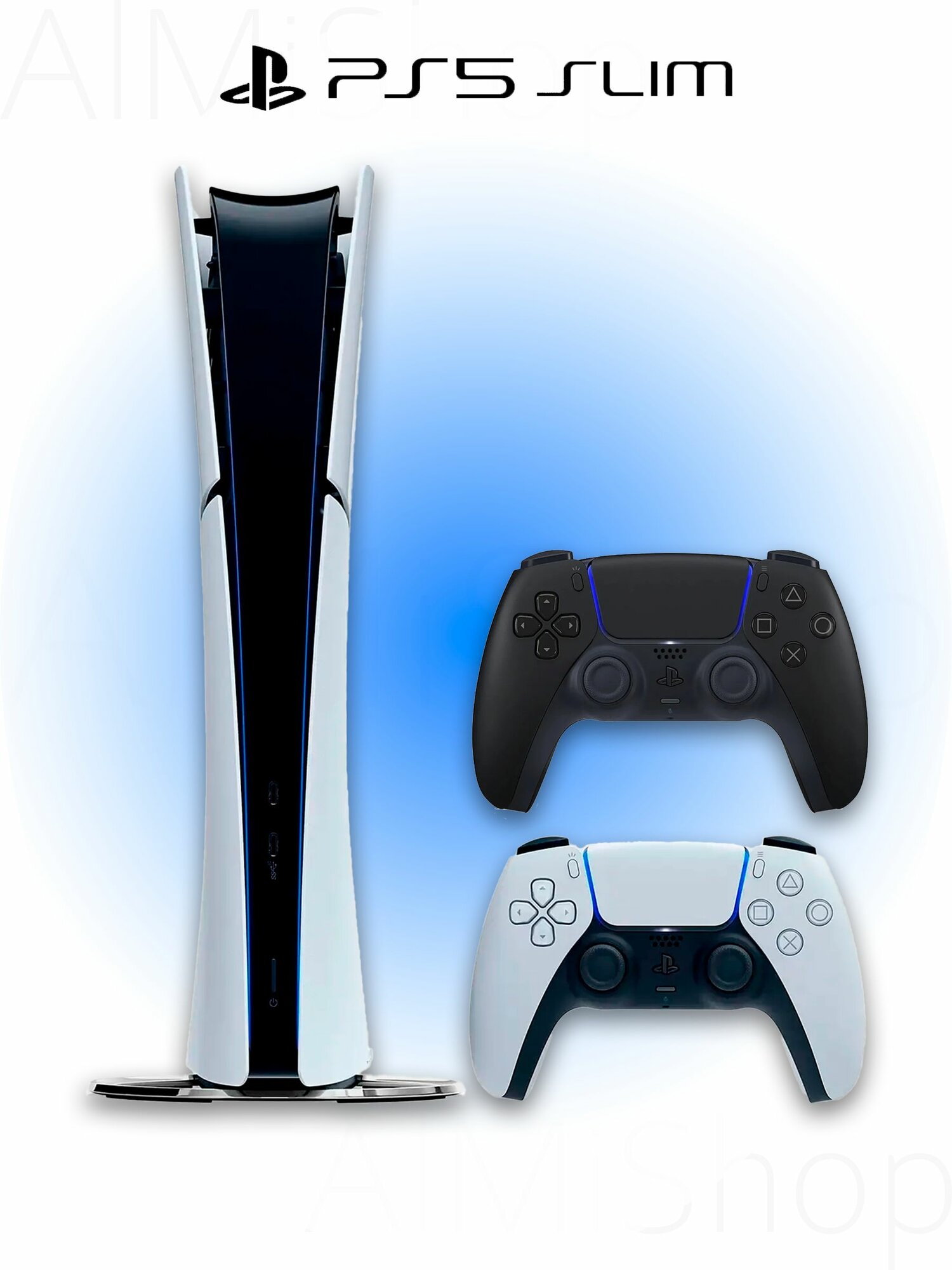 Игровая приставка Sony PlayStation 5 Slim Digital (без дисковода) 825Гб + 2 геймпад (черный)