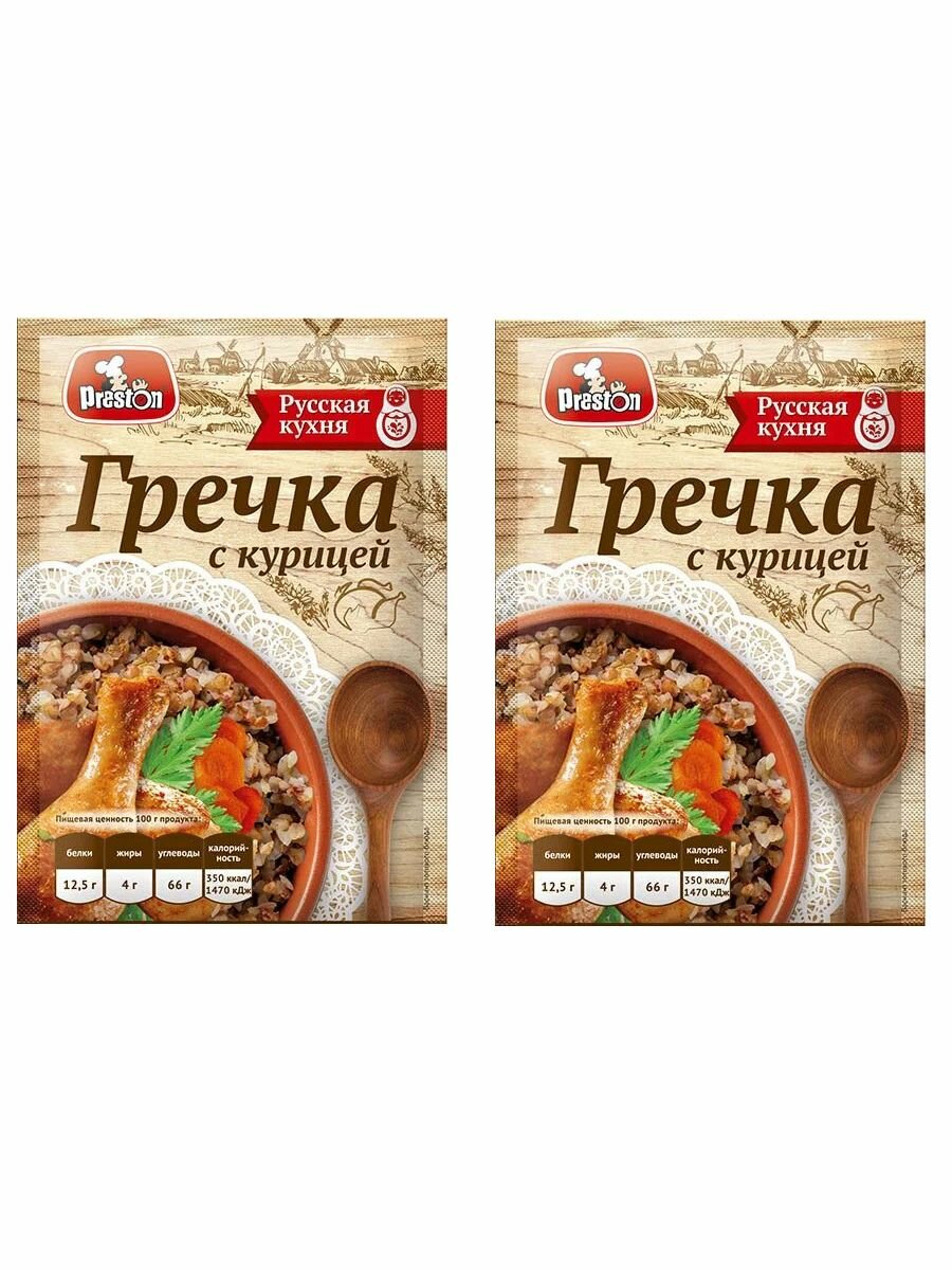 Preston Гречка с курицей, 40 гр, 2 уп /