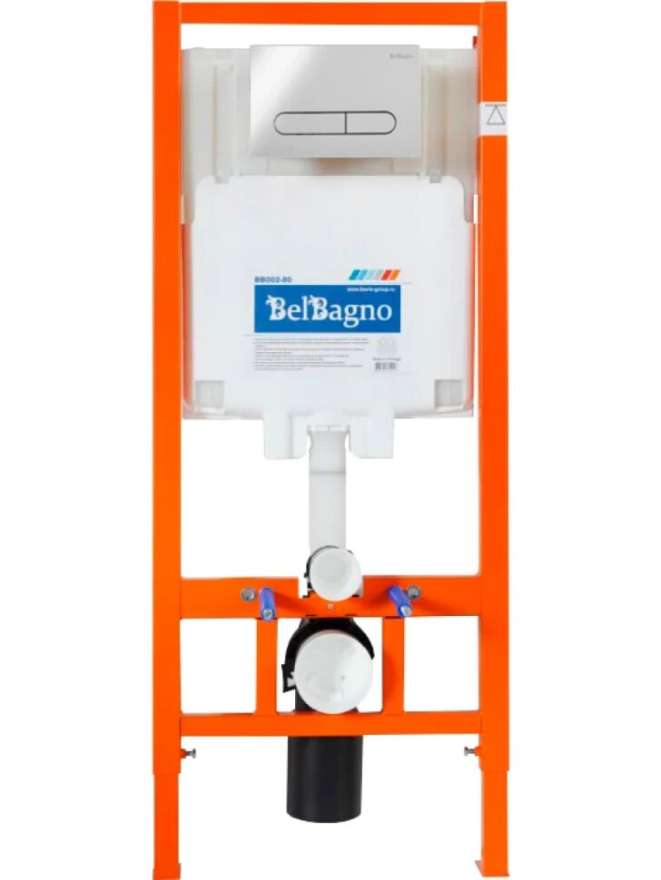Комплект Инсталляция BelBagno BB002-80 + Кнопка Prospero BB005-PR-CHROME хром глянцевый
