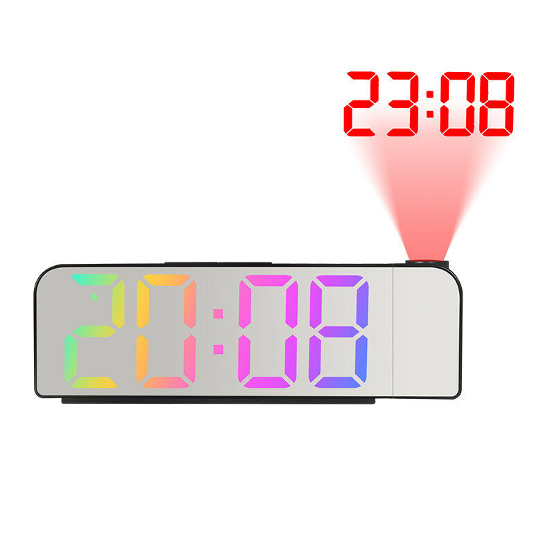Sleek led digital alarm clock with temperature gauge and modern style for home office stylea