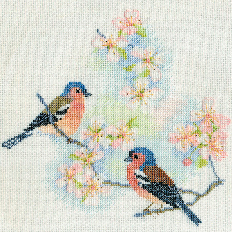 Набор для вышивания Derwentwater Designs Chaffinches & Blossoms, 24х23 см (ND. DD. BB02)