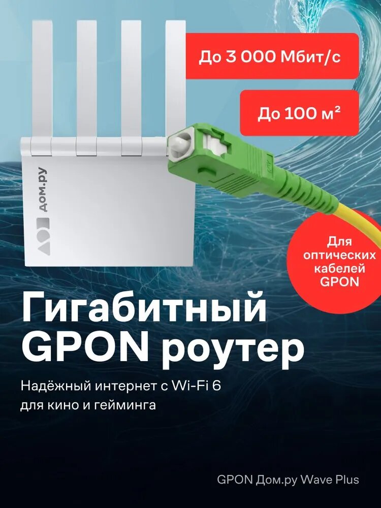 Роутер Дом. ру GPON WAVE AX3000 белый