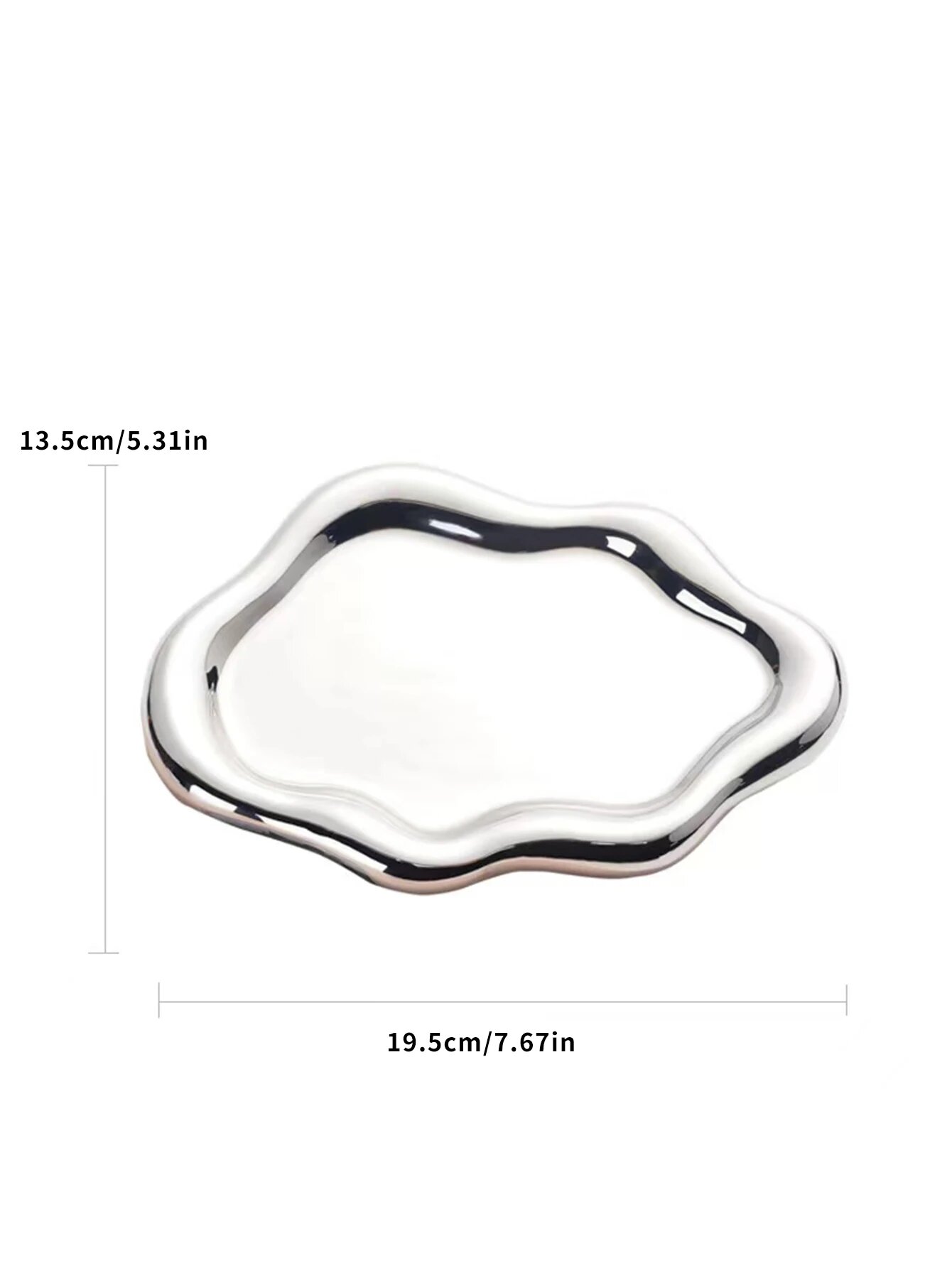 Керамический поднос для украшений "Облако" Silver
