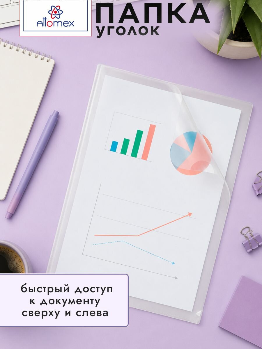 Папка-уголок для документов А4 5 штук — фото 1