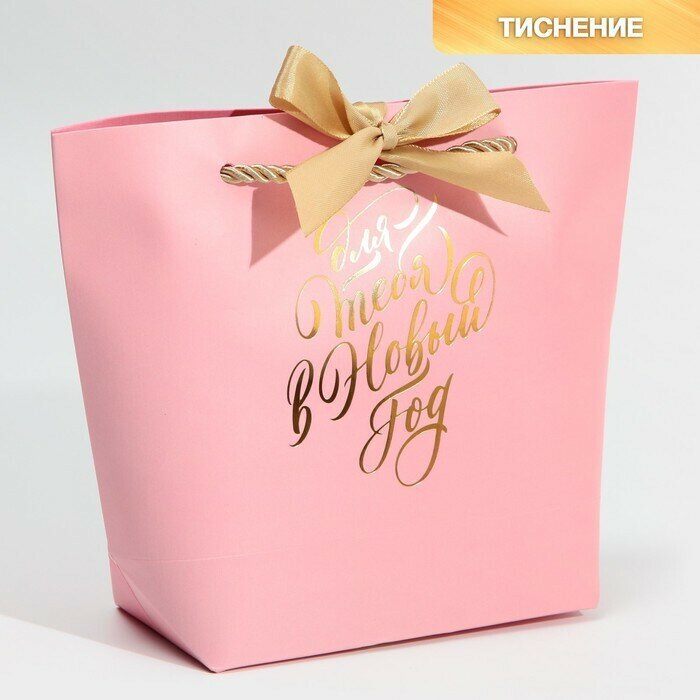 Пакет подарочный For you , 14 х 17 х 7 см, Новый год