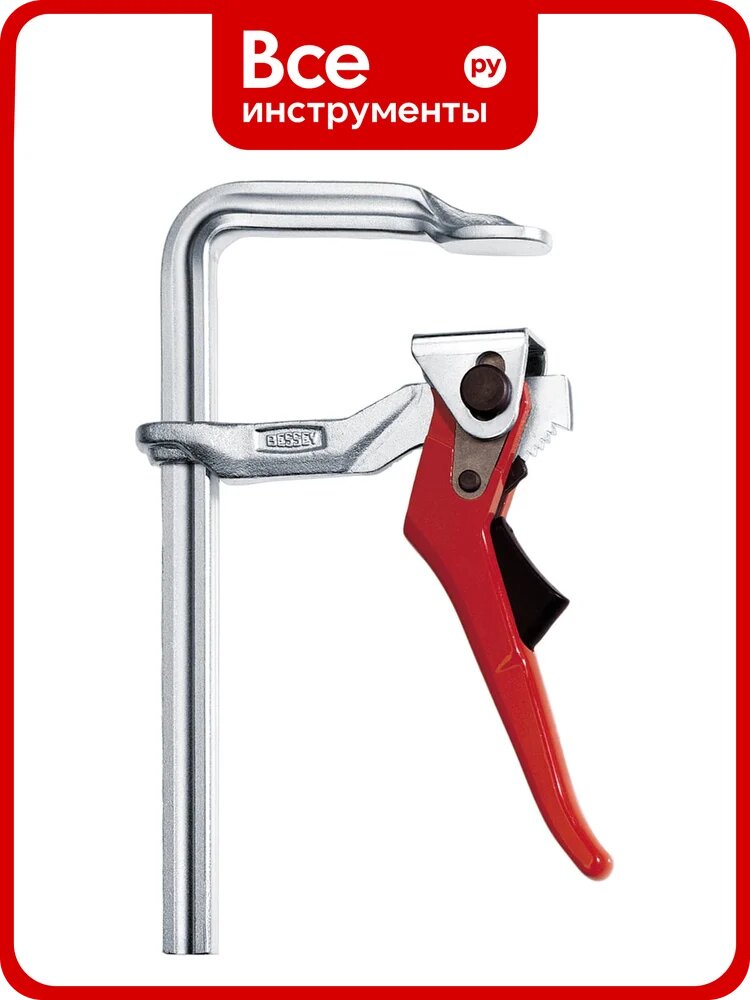 Струбцина BESSEY рычажная 300/120, усилие 8.5 кН BE-GH30-12 для надежного зажима деталей