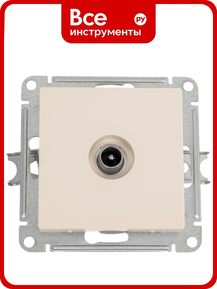 Механизм проходной TV розетки Systeme Electric AtlasDesign 4DB бежевый