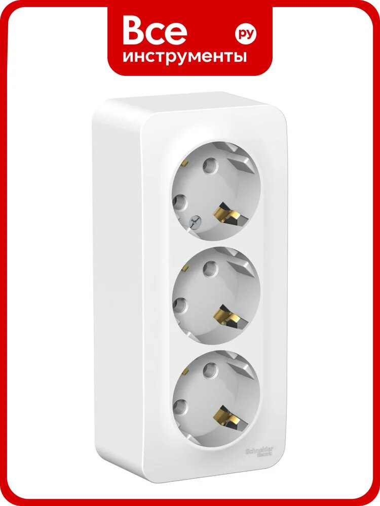 Розетка Systeme Electric 3-м ОП BLANCA 16А 250В SchE BLNRA010311 1210469