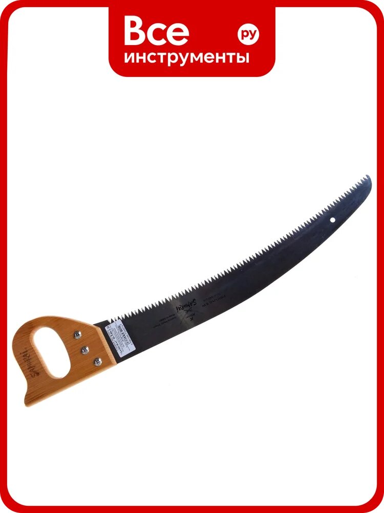 Пила с изогнутом полотном, деревянной ручкой SAMURAI D-540-LH, 6 мм, надежный