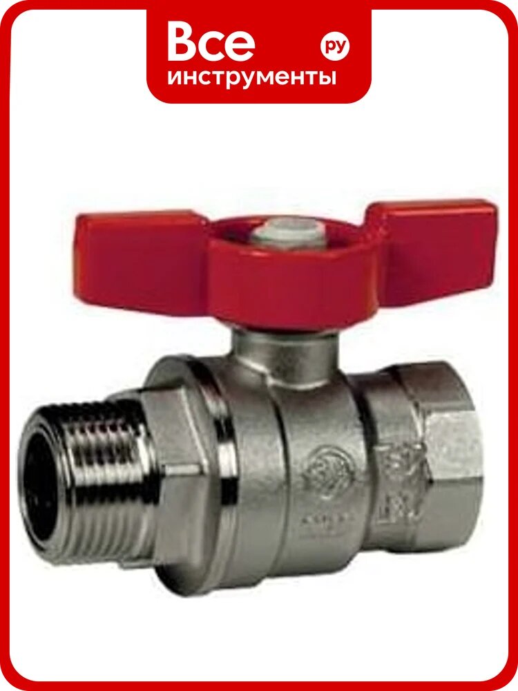 Шаровой кран Giacomini R854 3/4, ВН, ручка-бабочка красная, хромированный R854X024, красная