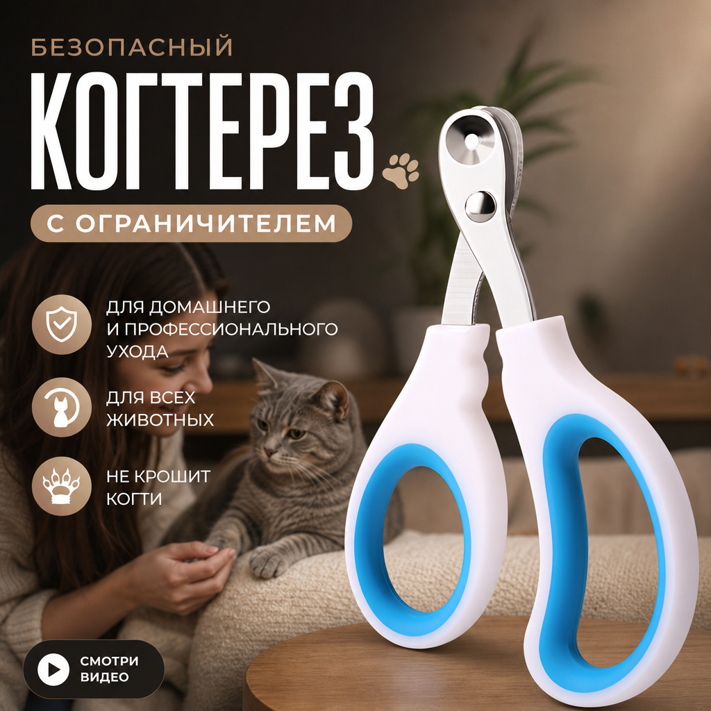 Когтерез для кошек и собак, безопасный, ограничитель безопасности
