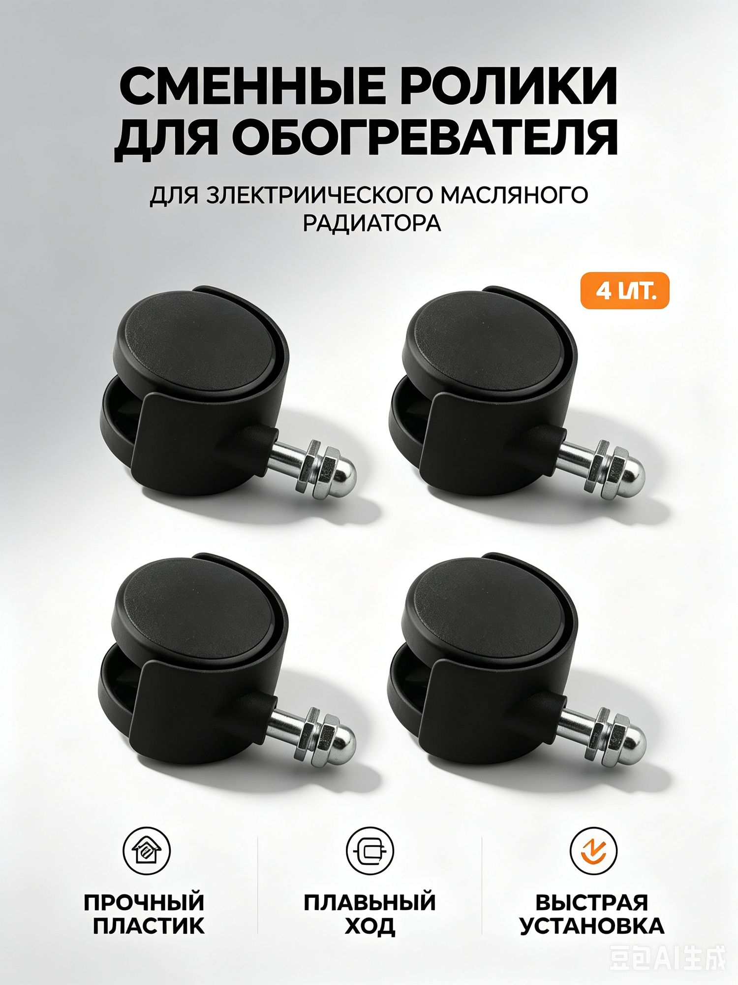 Шт. ролики для замены колес нагревателя ролики для электрического масляного обогревателя Midea