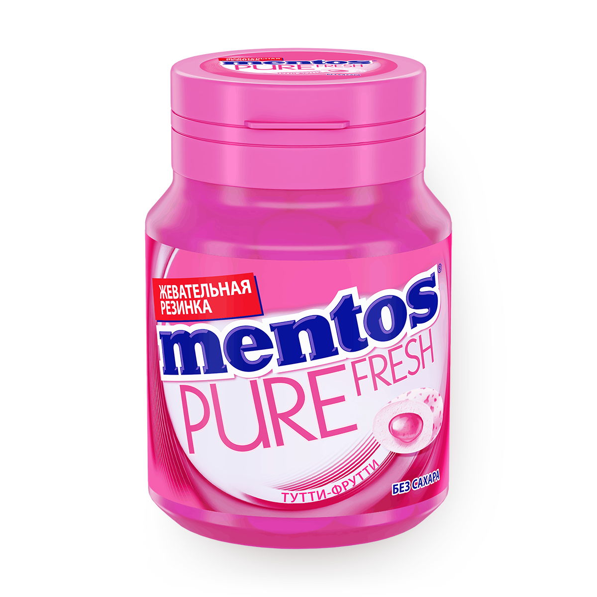 Жевательная резинка MENTOS Pure Fresh, тутти-фрутти, без сахара, в банке