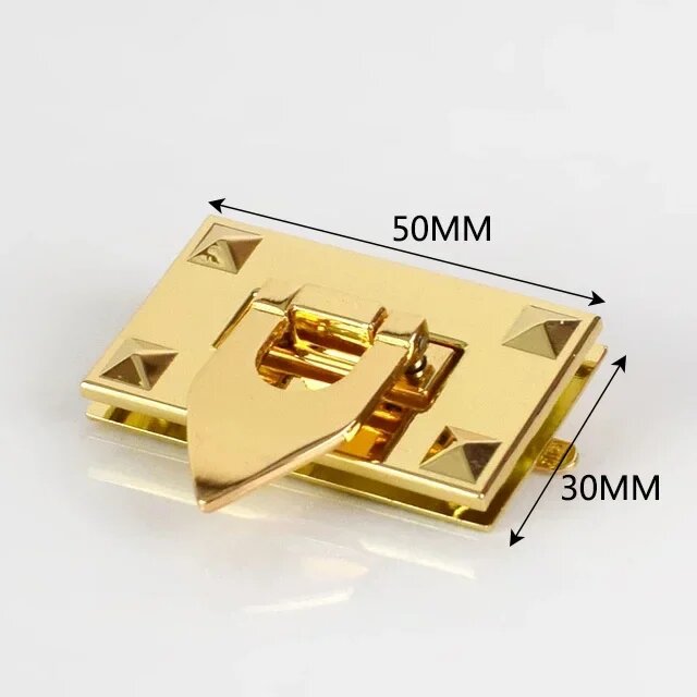 Металлические замки для сумок Meetee, KY571-LightGold