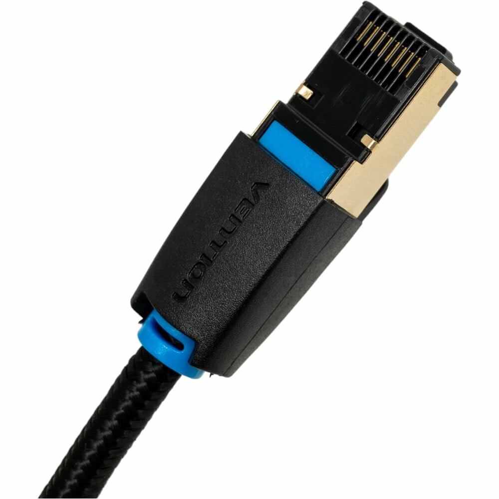 Прямой патч-корд VENTION SFTP cat.8 RJ45 - 5м. Черный Тканевая оплетка IKGBJ — фото 1