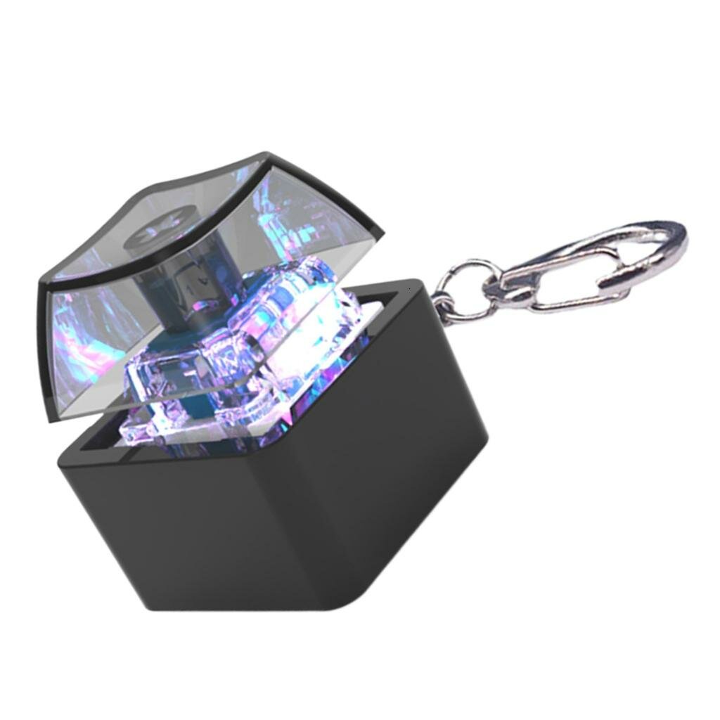 Механическая клавиатура 1-Key с разноцветной LED-подсветкой, Черный колпачок для ключей Black b