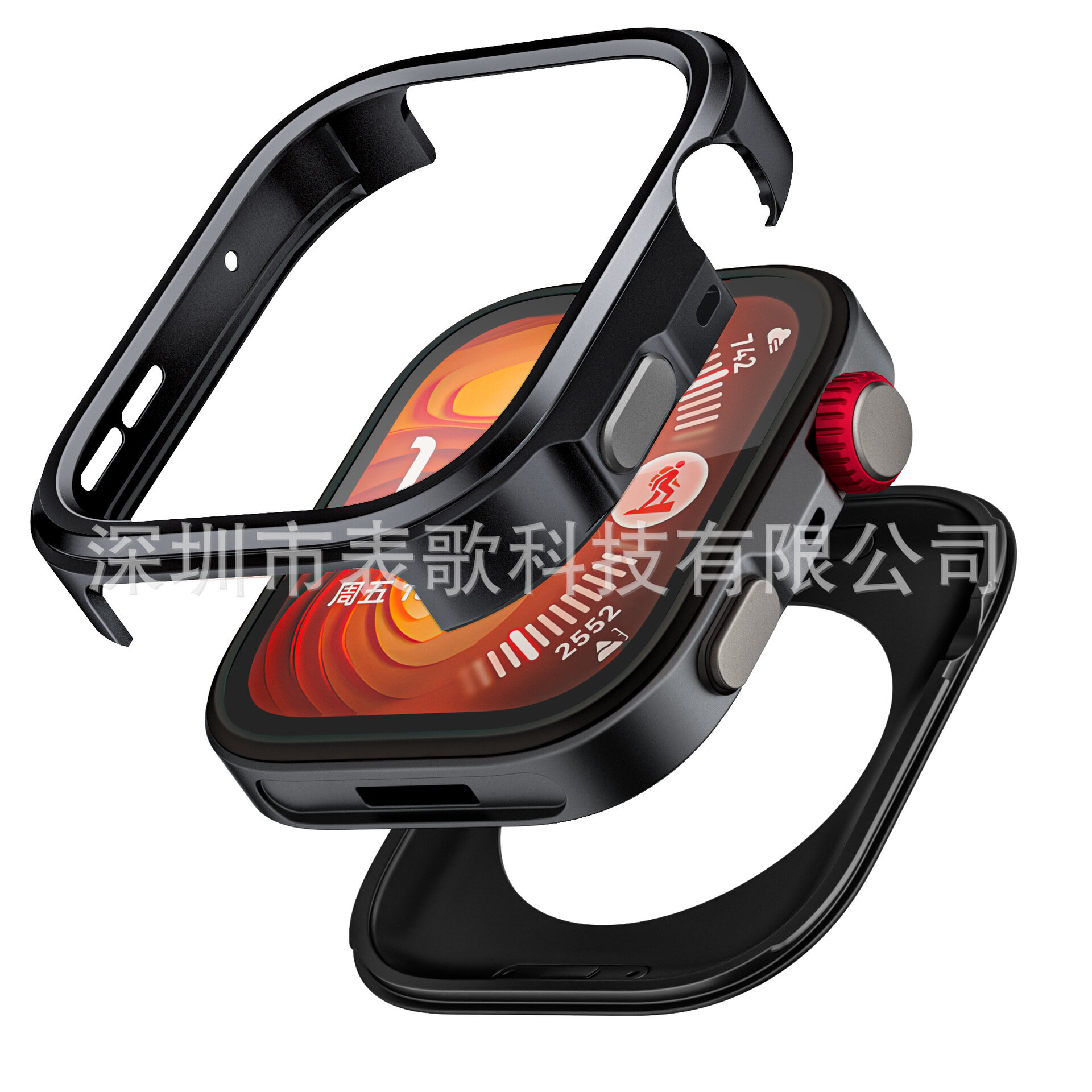 Официальный защитный чехол для часов Huawei Fit 4 Pro с полупокрытием из ПК и цинковым сплавом, черный цвет, надежная