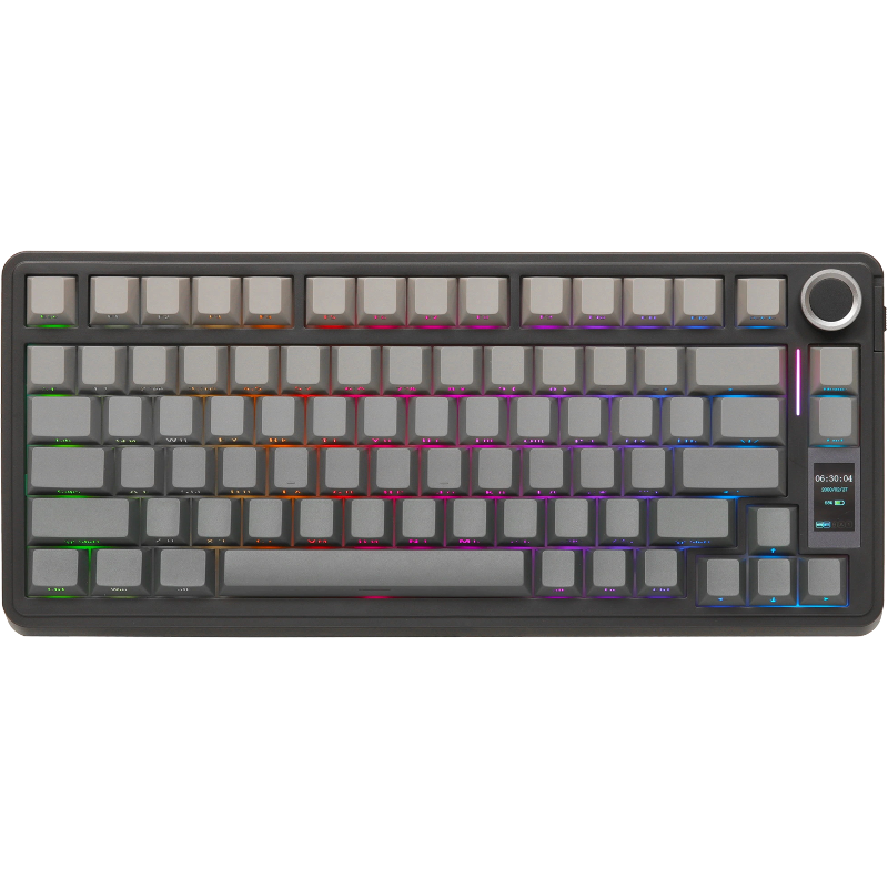 Игровая клавиатура/ Беспроводная механическая клавиатура AULA S75 PRO Серый градиент, символы на бок. грани, зеленые Reaper свитчи, РУС (Bluetooth, 2.4 Гц) 6978080502384